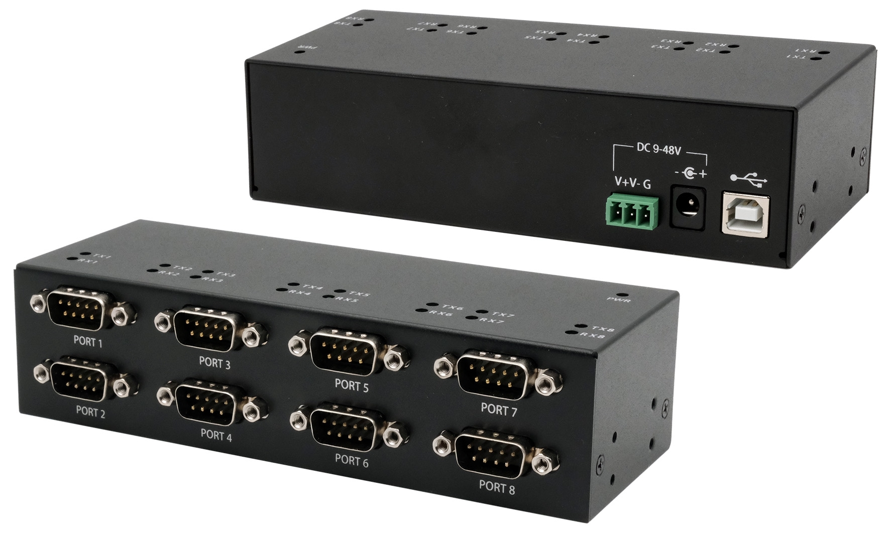 USB 2.0 to 8x serial RS-232 ports Metal box (FTDI Chipset) | EX-13078HM