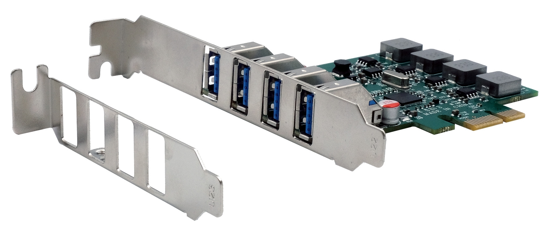 4-Port USB 3.2 Gen 1 PCIe Karte mit Self Power, 3A (Renesas) | EX-11194