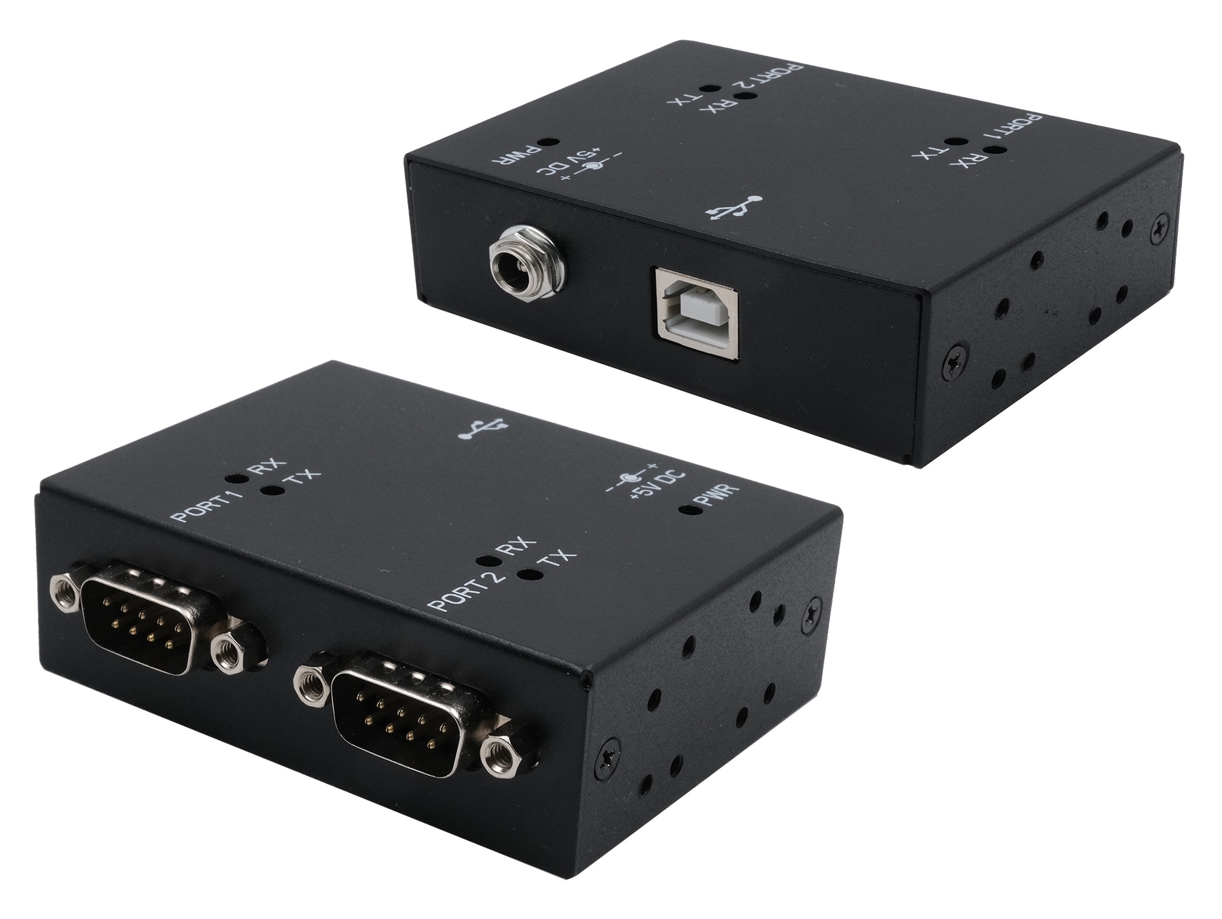 USB 2.0 to 2x serial RS-232 ports Metal box (FTDI Chipset) | EX-13072HM
