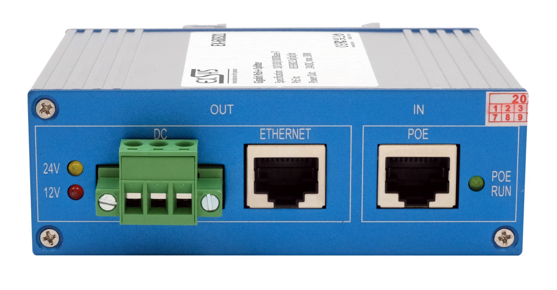 Industrial PoE+ Gigabit Splitter 24VDC/30W | EX-60321