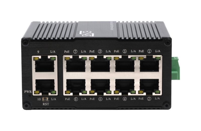 Mini 10-Port Industrial Gigabit PoE+ Switch, Web-Managed | EX-62036MPOE