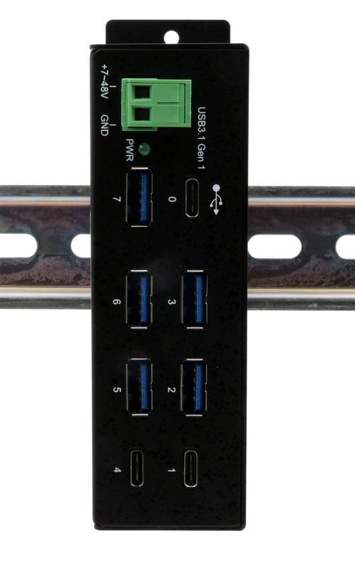 7 Port USB 3.2 Gen 1 Metall HUB mit 2x USB-C und 5x USB-A Ports (Surge ...