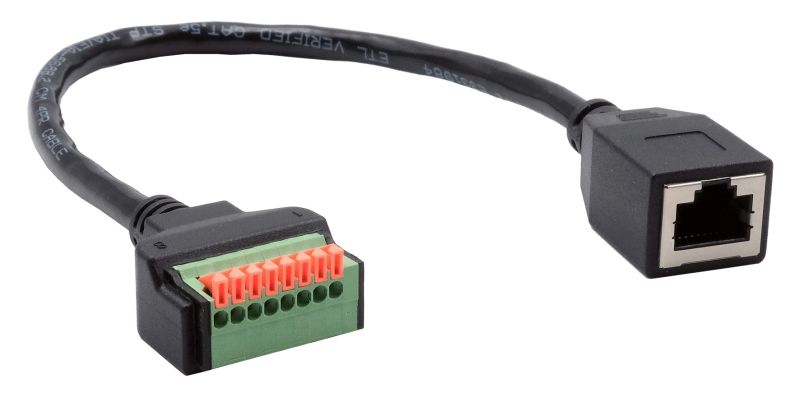 Kabel-Adapter RJ45 Buchse zu 8-pin Terminal Block mit Drucktaster, CAT ...