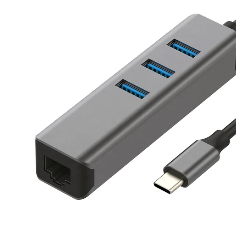 USB 3.2 Gen 1 HUB with 3x USB ports and 1x Ethernet 1Gigabit LAN (C ...