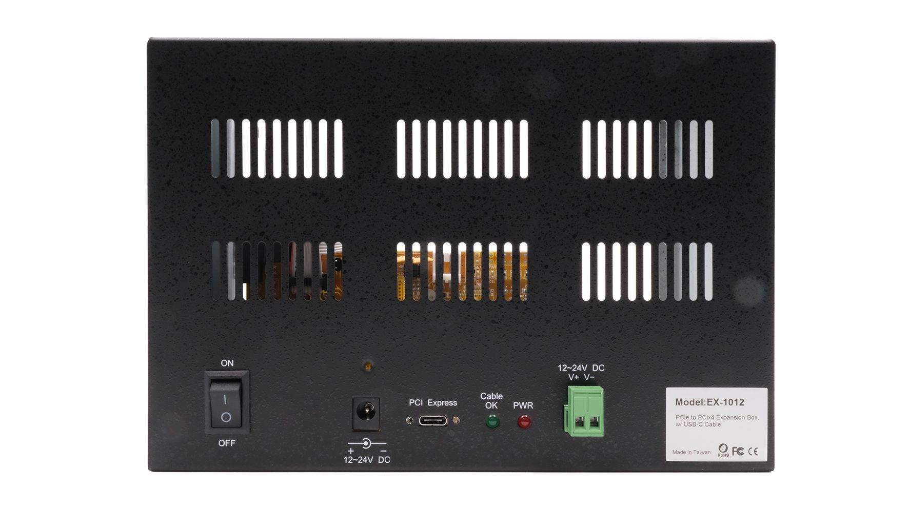 Kompakte Expansion Box mit PCIe Karte und C-Kabel zu 4x PCI Slots | EX-1012