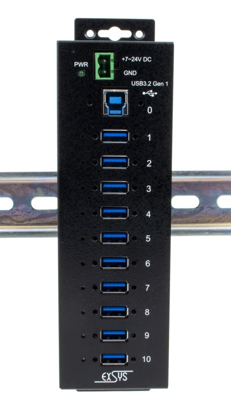 10-Port USB 3.2 Gen 1 Managed Metal HUB with 15KV ESD Surge Protection ...
